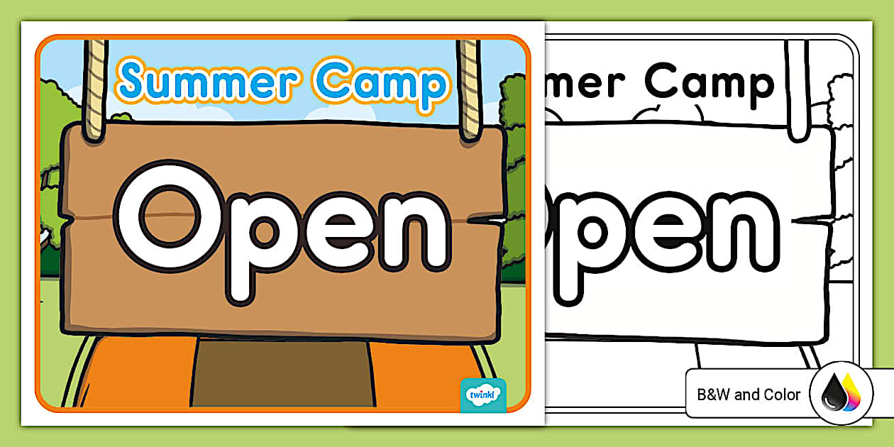 Summer Camp Dramatic Play Open Sign (teacher made) - Twinkl