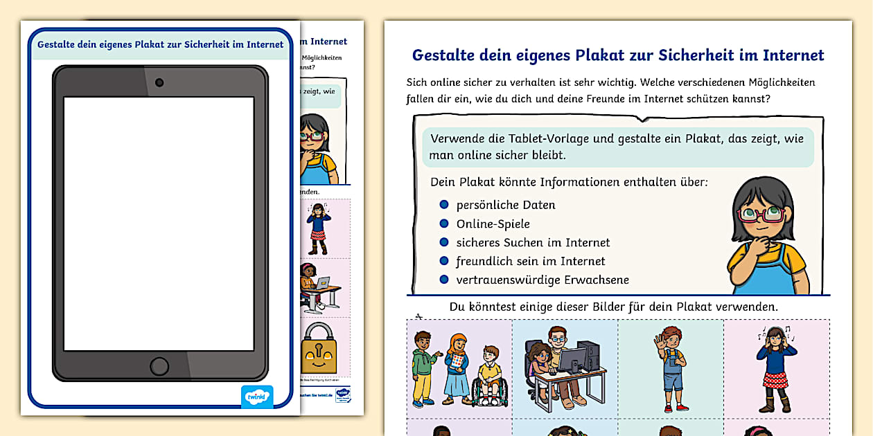 Gestalte dein eigenes Plakat zur Sicherheit im Internet