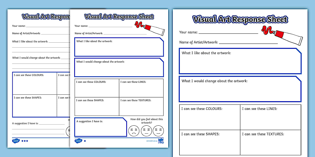 Visual Art Response Activity Sheet (teacher made) - Twinkl