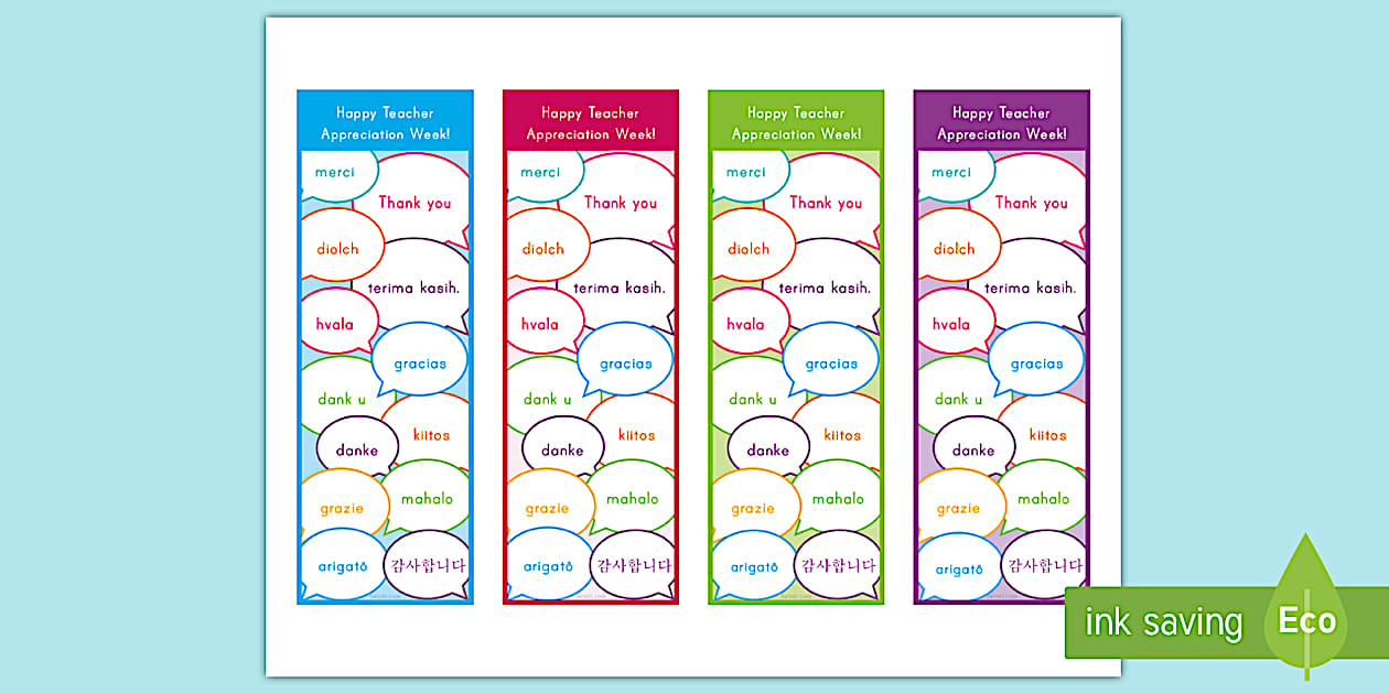 Teacher Appreciation Week – Thank You Bookmarks – Twinkl USA