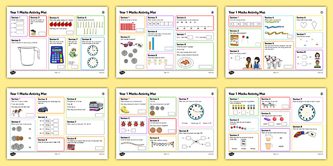 Year 1 Summer 2 Maths Activity Mats (teacher made) - Twinkl