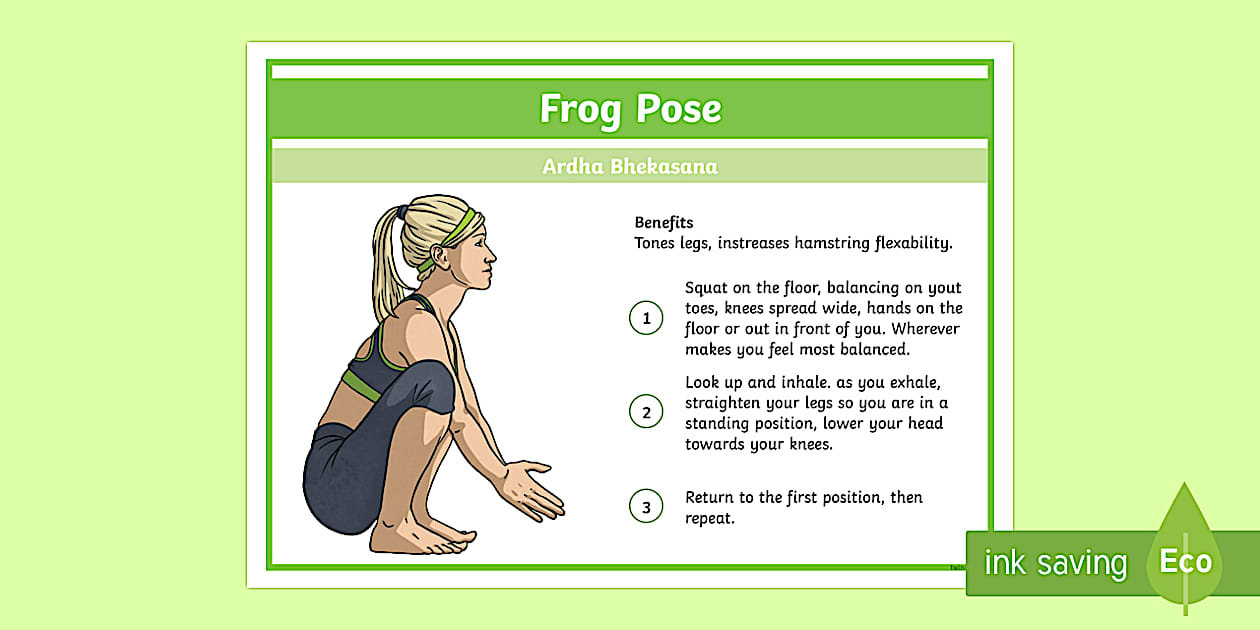 Yoga Frog Pose Step-by-Step Instructions - Twinkl