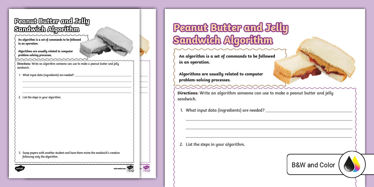 Make a Peanut Butter and Jelly Sandwich Algorithm Writing Assignment