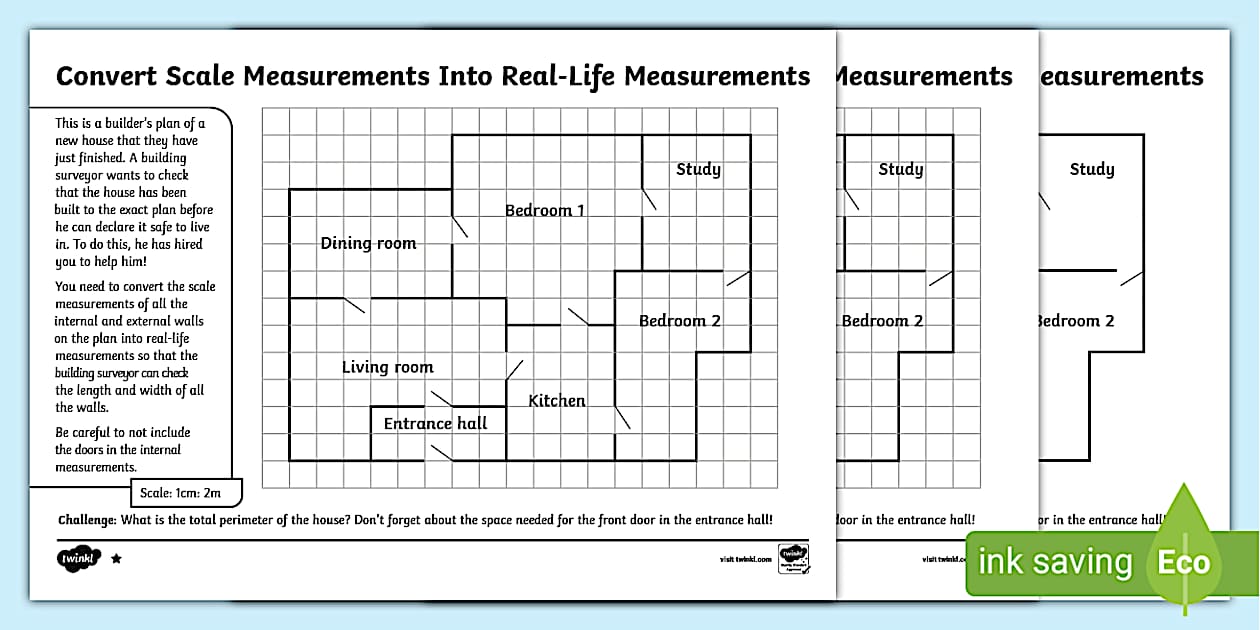 Year 6 Convert Scale Measurements Into Real-Life Measurement