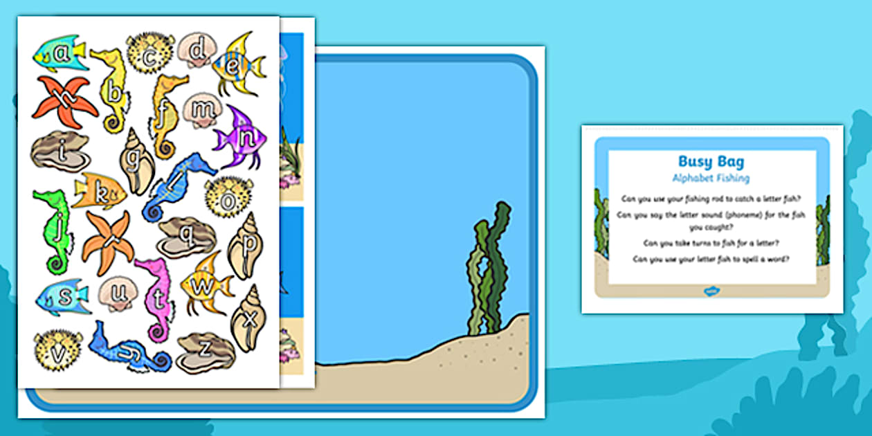 Alphabet Fishing Busy Bag Prompt Card and Resource Pack