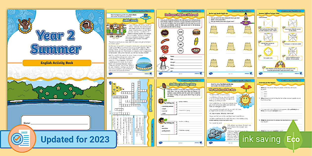 Year 2 English Summer Activity Book | Literacy Activities