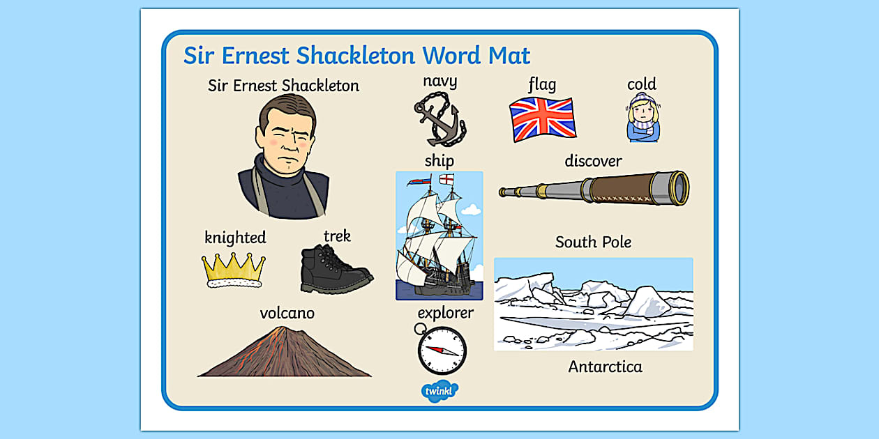 Precursive Ernest Shackleton Word Mat (Teacher-Made)