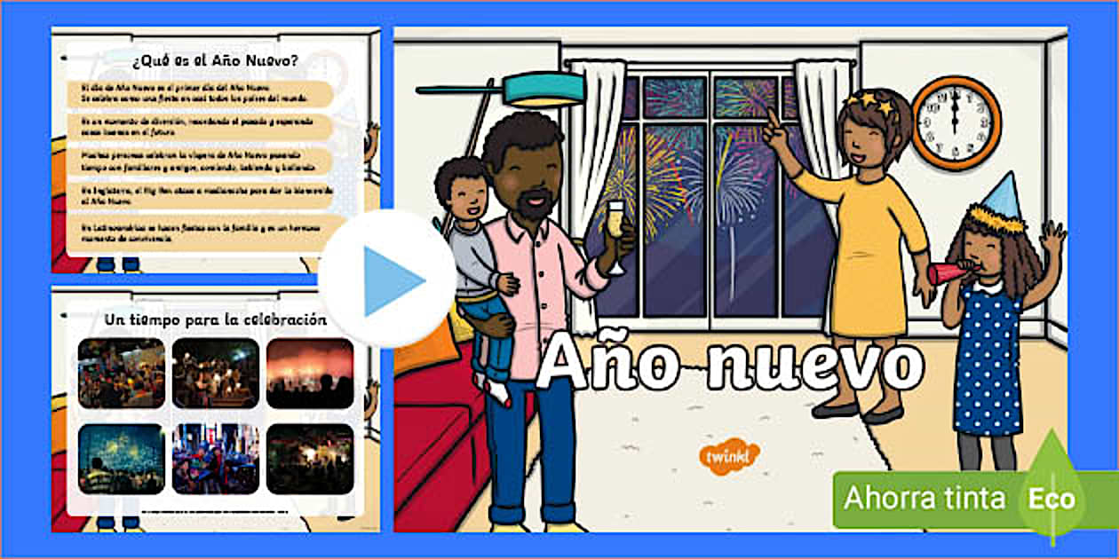 PowerPoint: El año nuevo (teacher made) - Twinkl