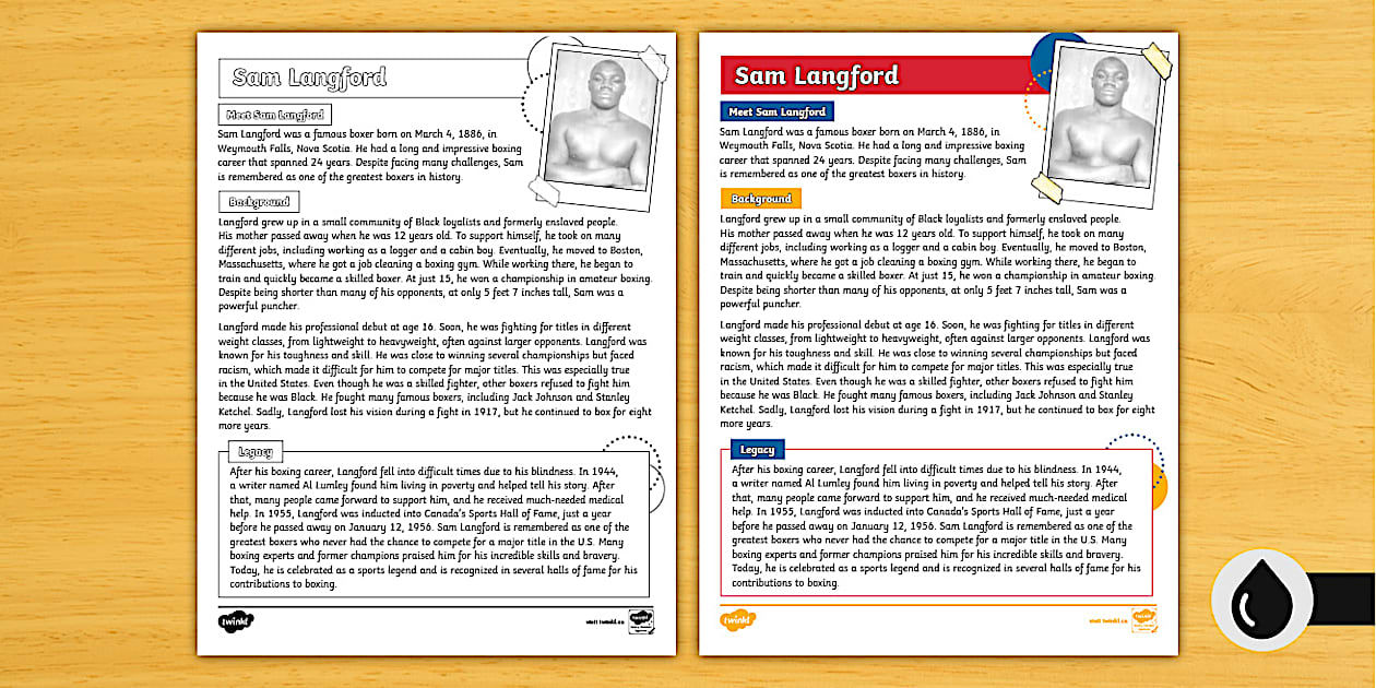 Sam Langford Facts I Fact File Resource (Teacher-Made)