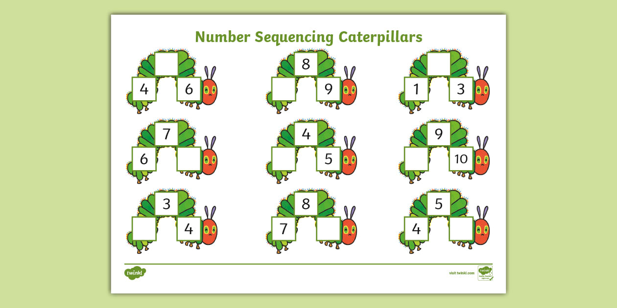 Number Sequencing Caterpillars (teacher made) - Twinkl