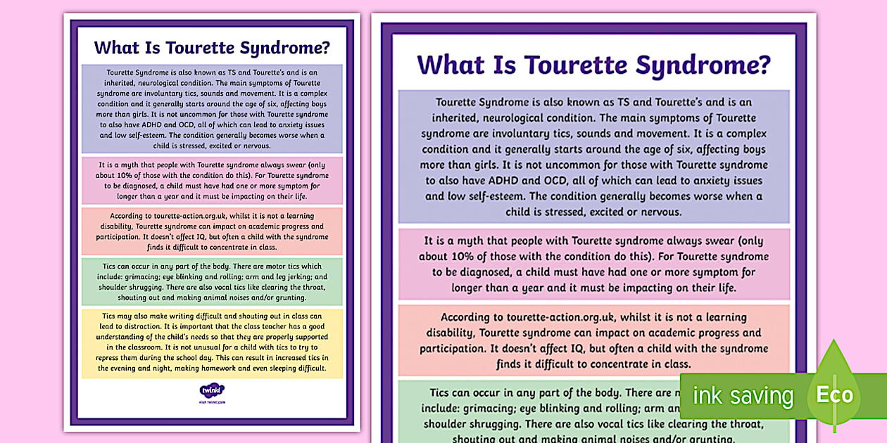What Is Tourette Syndrome? A4 Display Poster (teacher made)