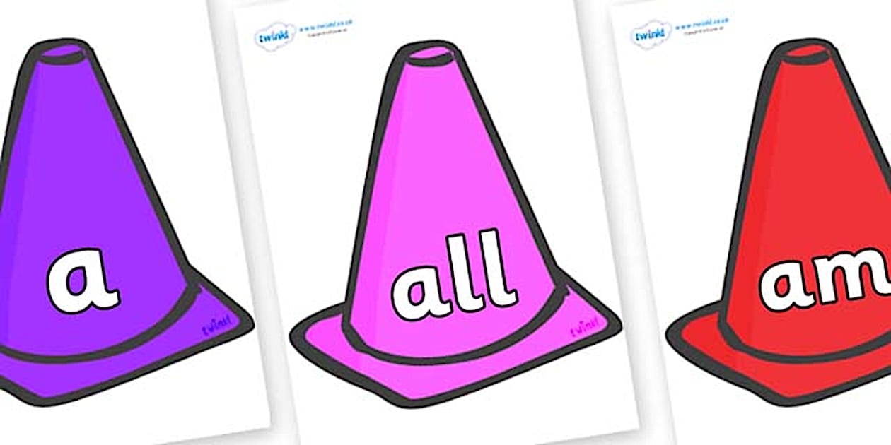 Cursive Foundation Stage 2 Keywords on Cones (teacher made)