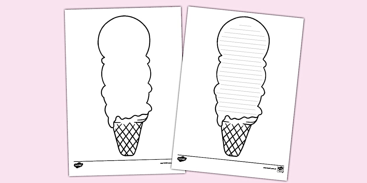 Ice-cream Writing Template - Twinkl Australia (teacher made)