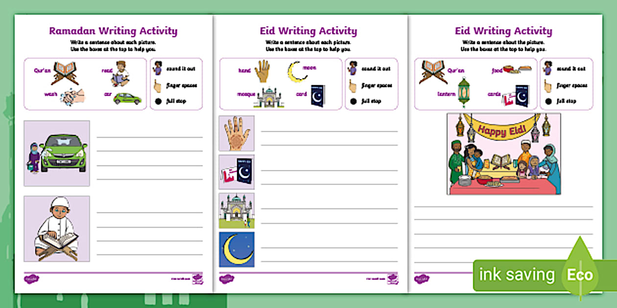Ramadan and Eid Early Writing Activities - Twinkl