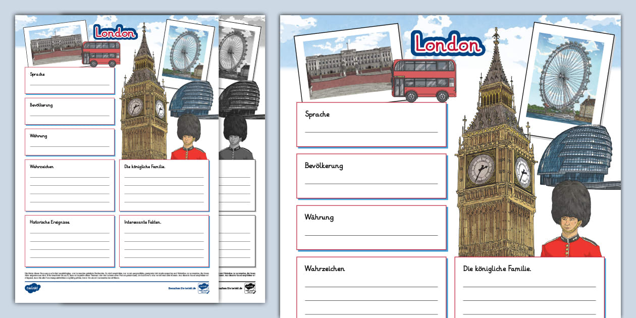 London - Fakten Schreibvorlage (creat de profesori) - Twinkl