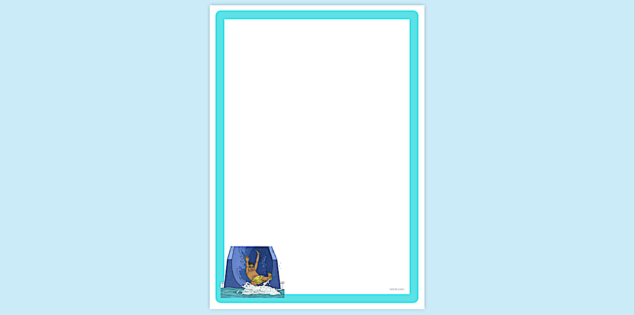 Simple Blank Water Slide Page Border | Twinkl Page Borders