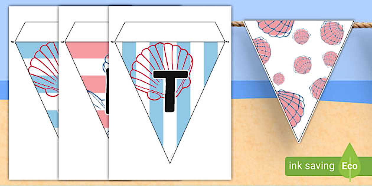THE SEASIDE Bunting with Patterns (teacher made) - Twinkl