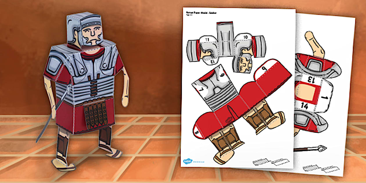 Ancient Rome Paper Model Soldier (teacher made) - Twinkl