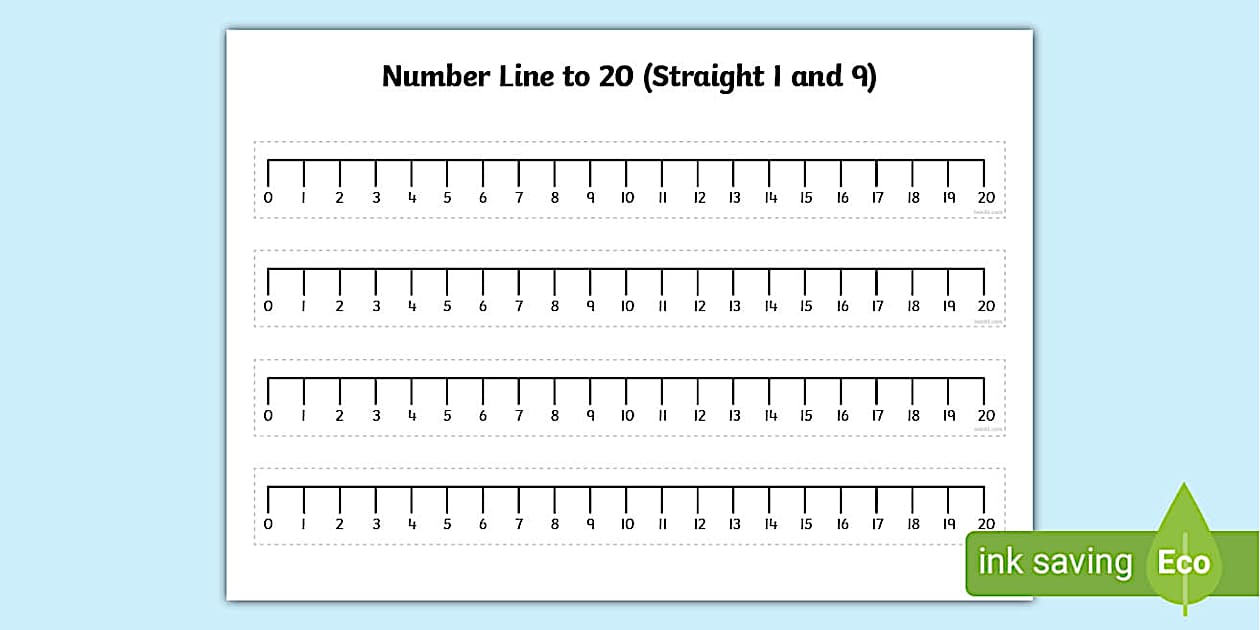 👉 Number Line to 20 (straight 1 and 9) - Maths Resources