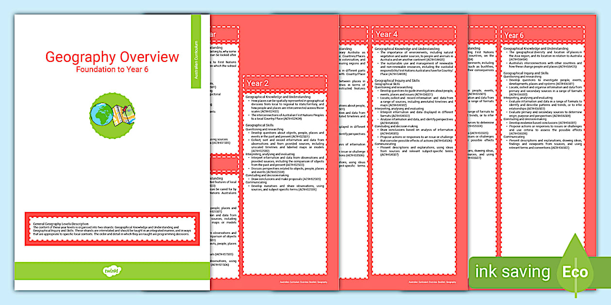 Australian Curriculum For Geography Overview Booklet