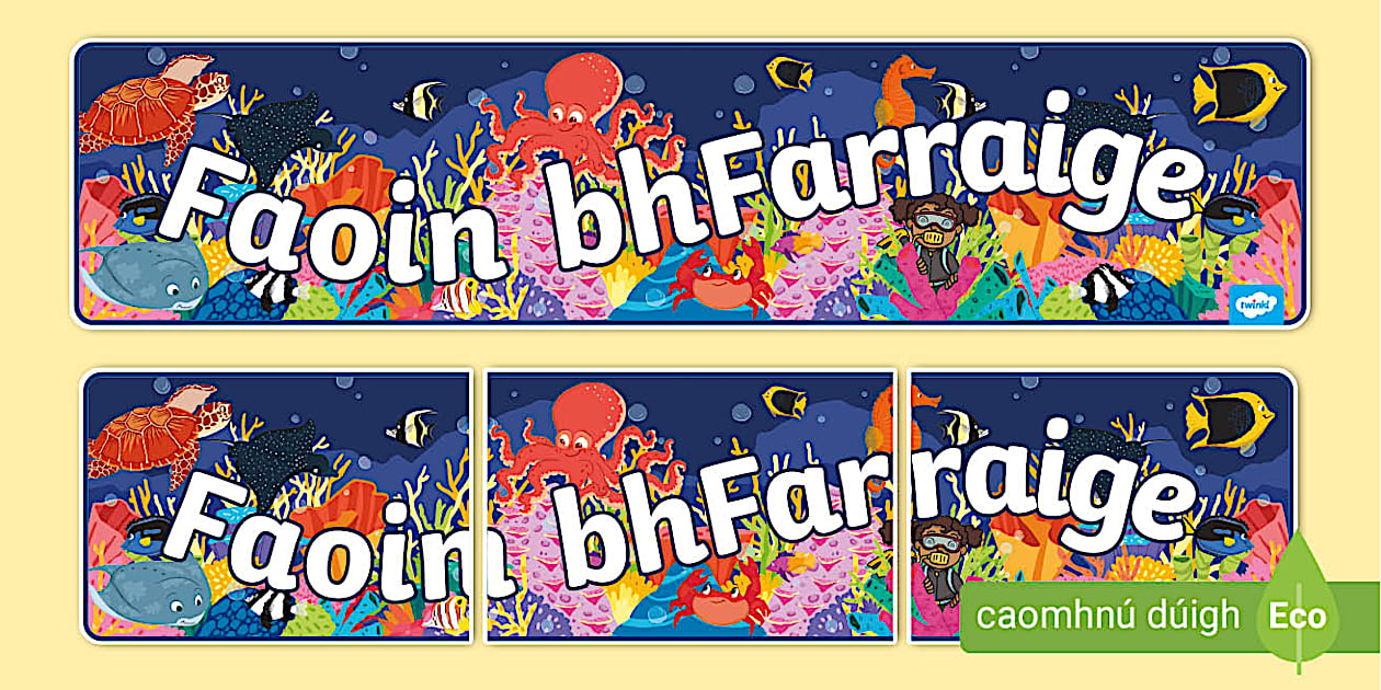 Under the Sea Display Banner Gaeilge (teacher made) - Twinkl