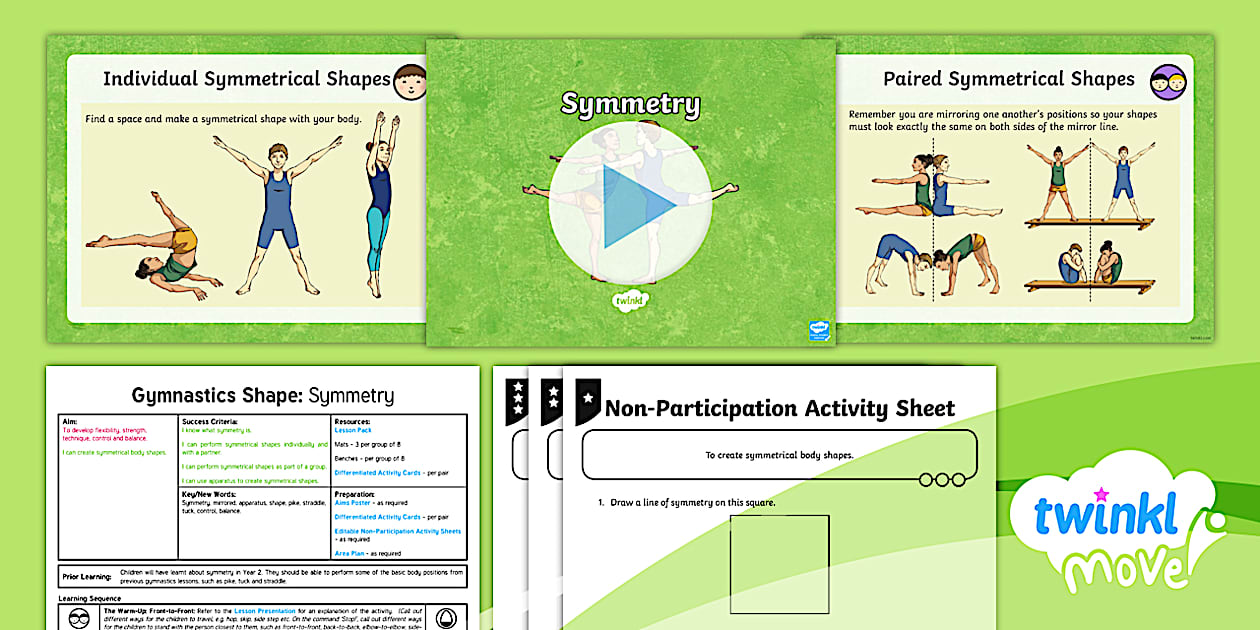 Symmetrical Shapes - Year 3 PE Gymnastics Lesson - Twinkl