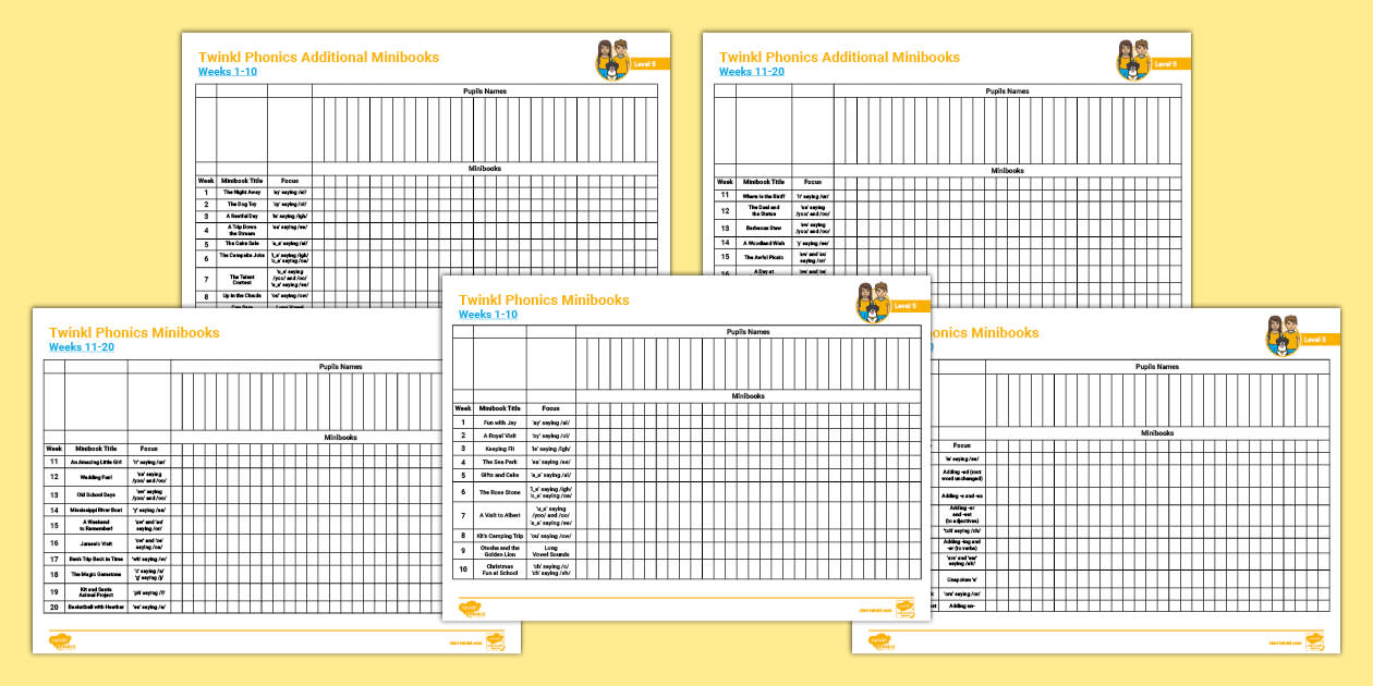 Level 5 Twinkl Phonics Minibook Checklist - KS1 - Twinkl