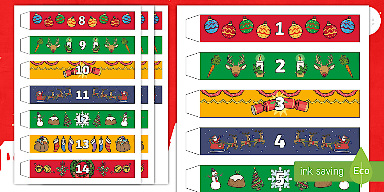 Advent Christmas Countdown Paper Chain (teacher made)