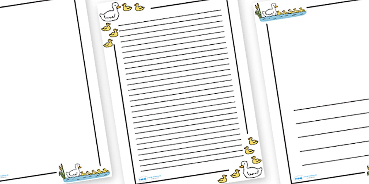 5 Little Ducks Page Borders (Teacher-Made) - Twinkl