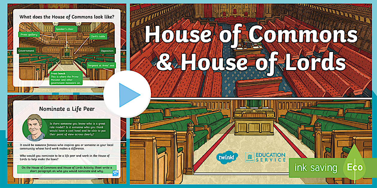 FREE! - House of Commons and House of Lords PowerPoint