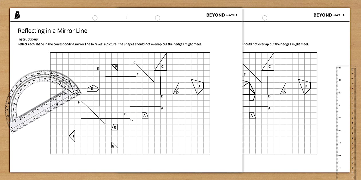 👉 Reflection Picture Worksheet (PDF) | KS3 Maths | Beyond