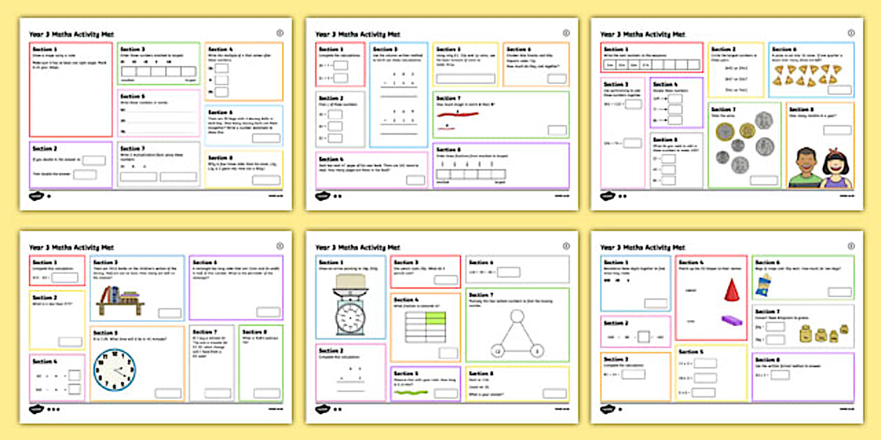 Year 3 Autumn 1 Maths Activity Mats (teacher made) - Twinkl