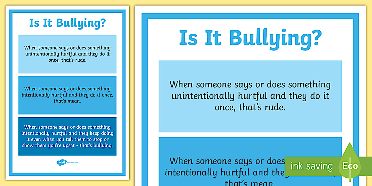 Is It Bullying Poster | Special Education Resource | Twinkl