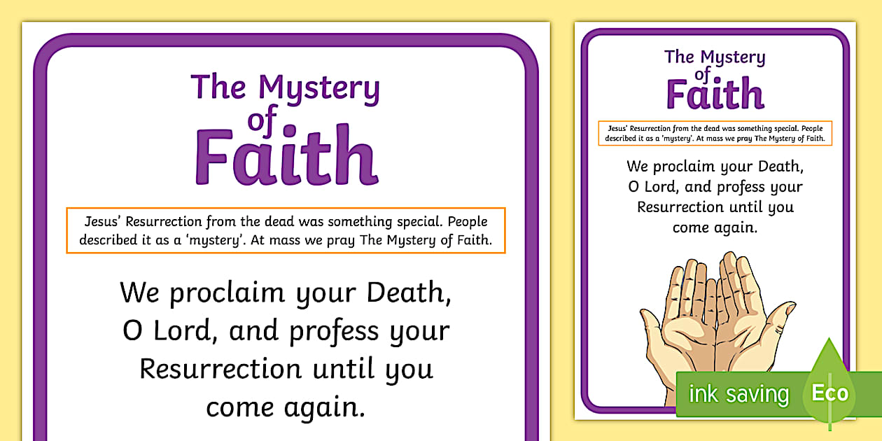 The Mystery of Faith A4 Display Poster - Twinkl