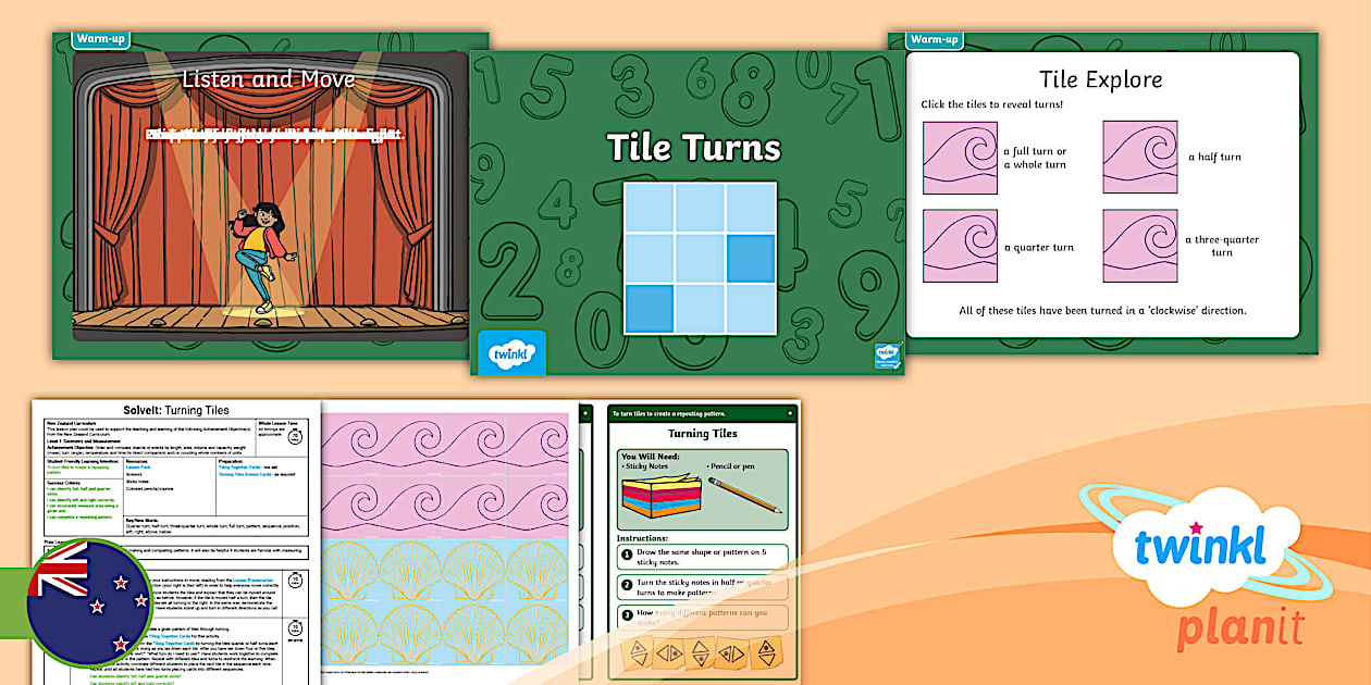 Level 1 Measurement: SolveIt Turning Tiles Lesson 1 - Twinkl
