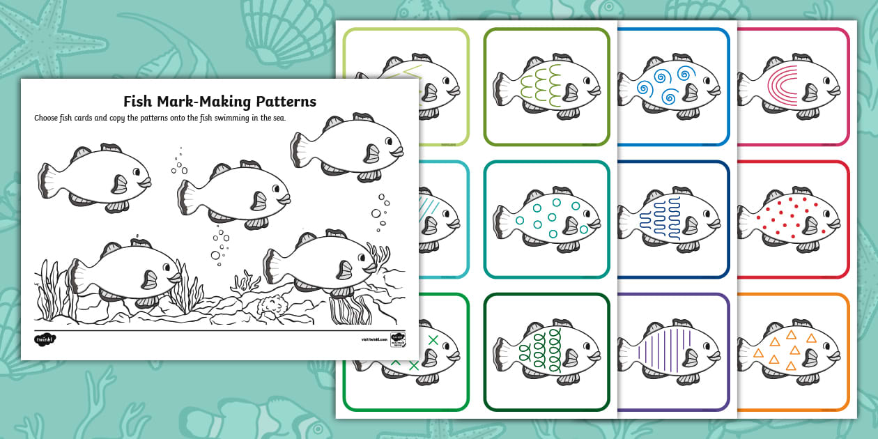 Fish Mark-Making Patterns Activity | Twinkl - Twinkl