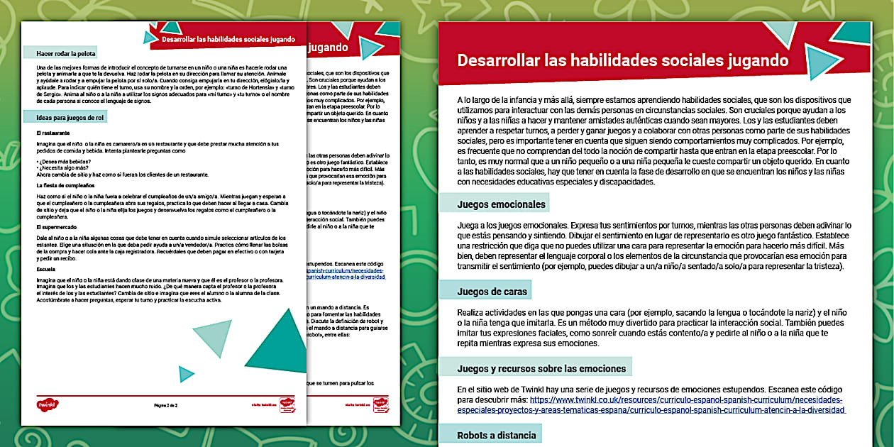 Guía: Desarrollar las habilidades sociales jugando