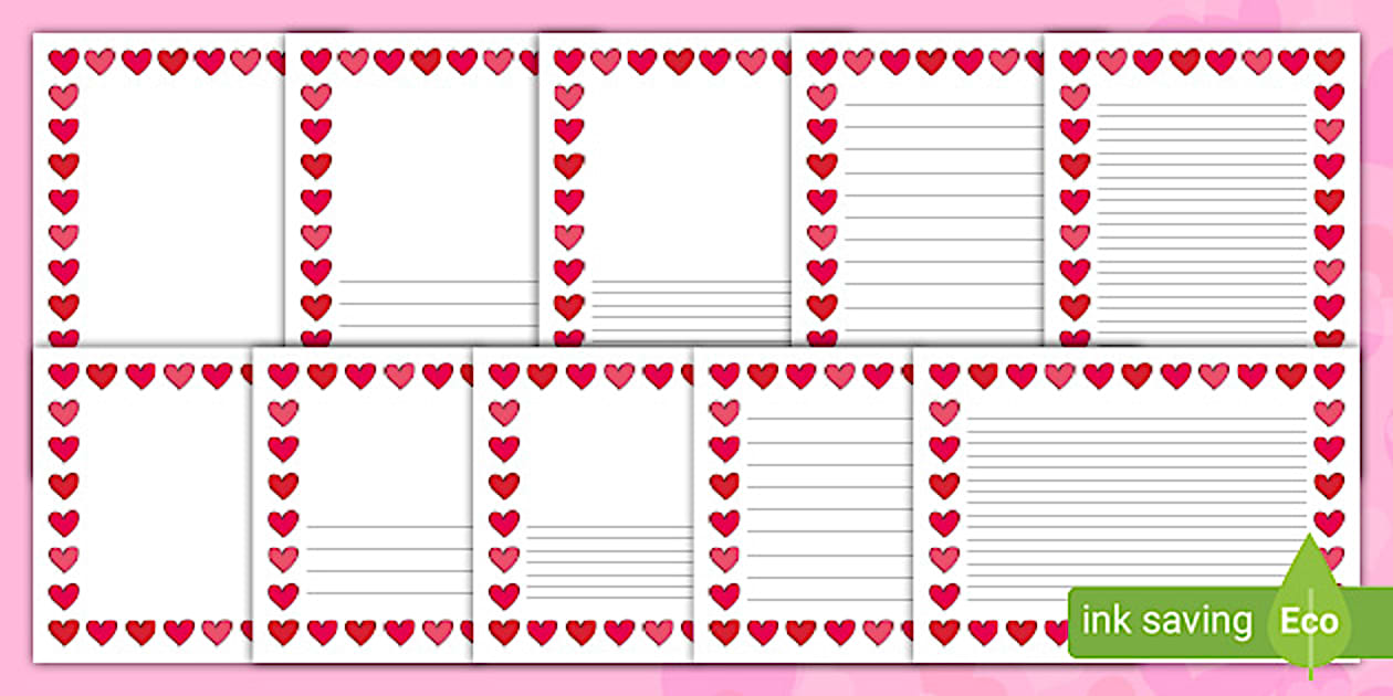 Editable Heart Full Page Borders (Landscape) (teacher made)