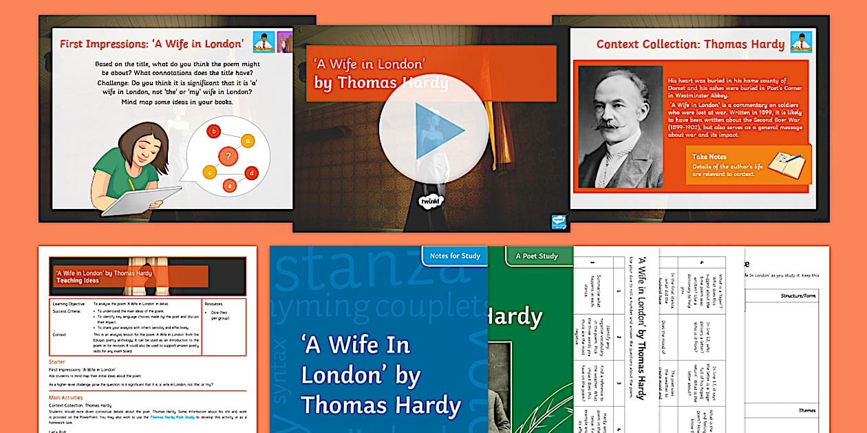 GCSE Poetry Lesson Pack - 'A Wife in London' by Thomas Hardy