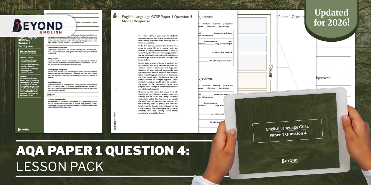 AQA English Language Paper 1 Question 4 Lesson Pack