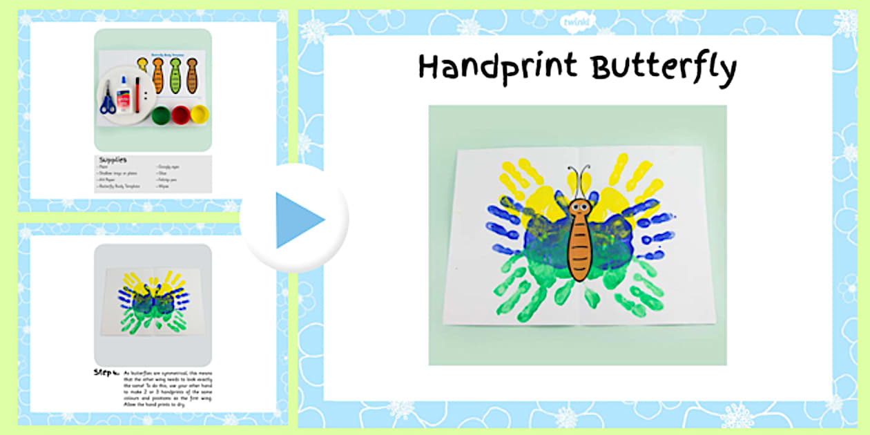 Handprint Butterfly Craft Instructions Powerpoint- craft, powerpoint, hand