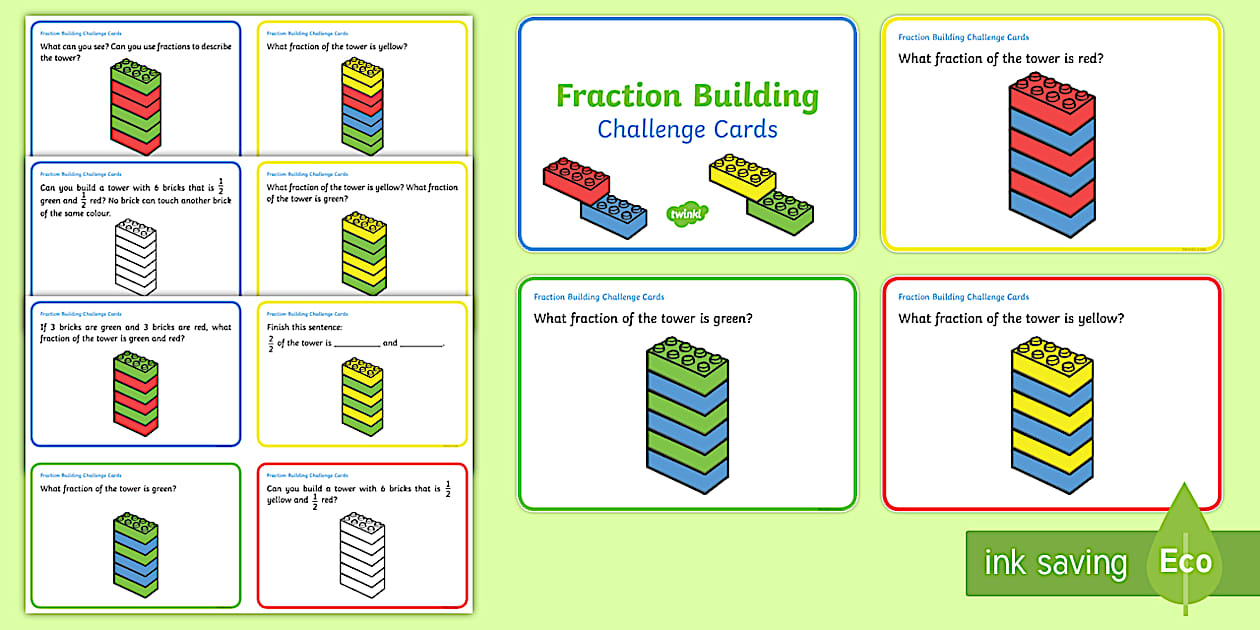 Building Fraction Challenge Cards (teacher made) - Twinkl