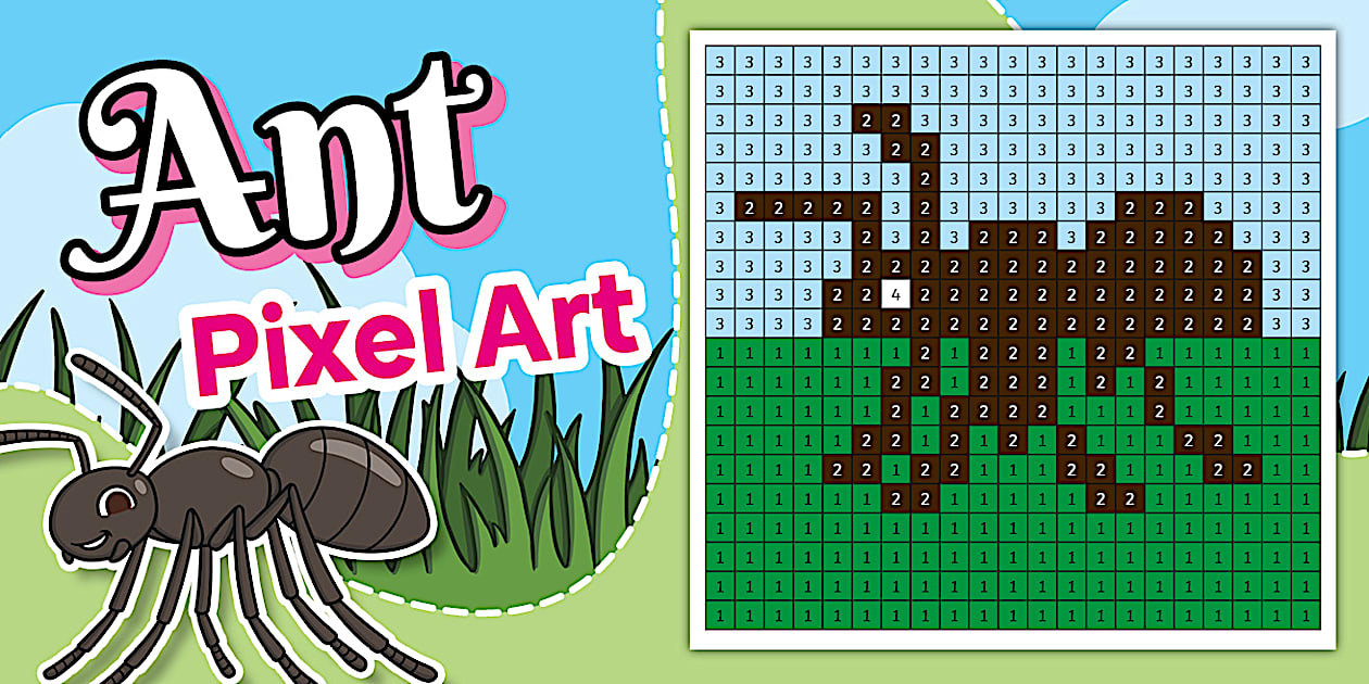 Ant Pixel Art Worksheet