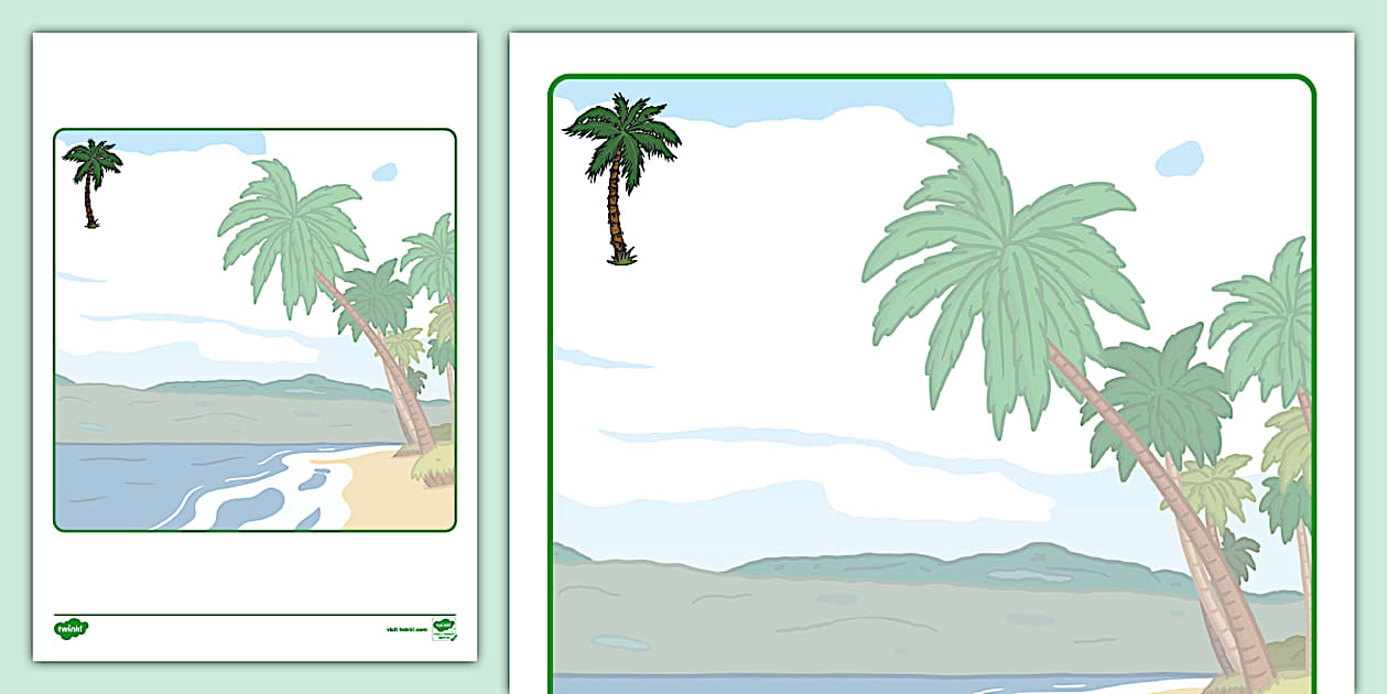 Palm Tree Themed Editable Classroom Area Display Sign