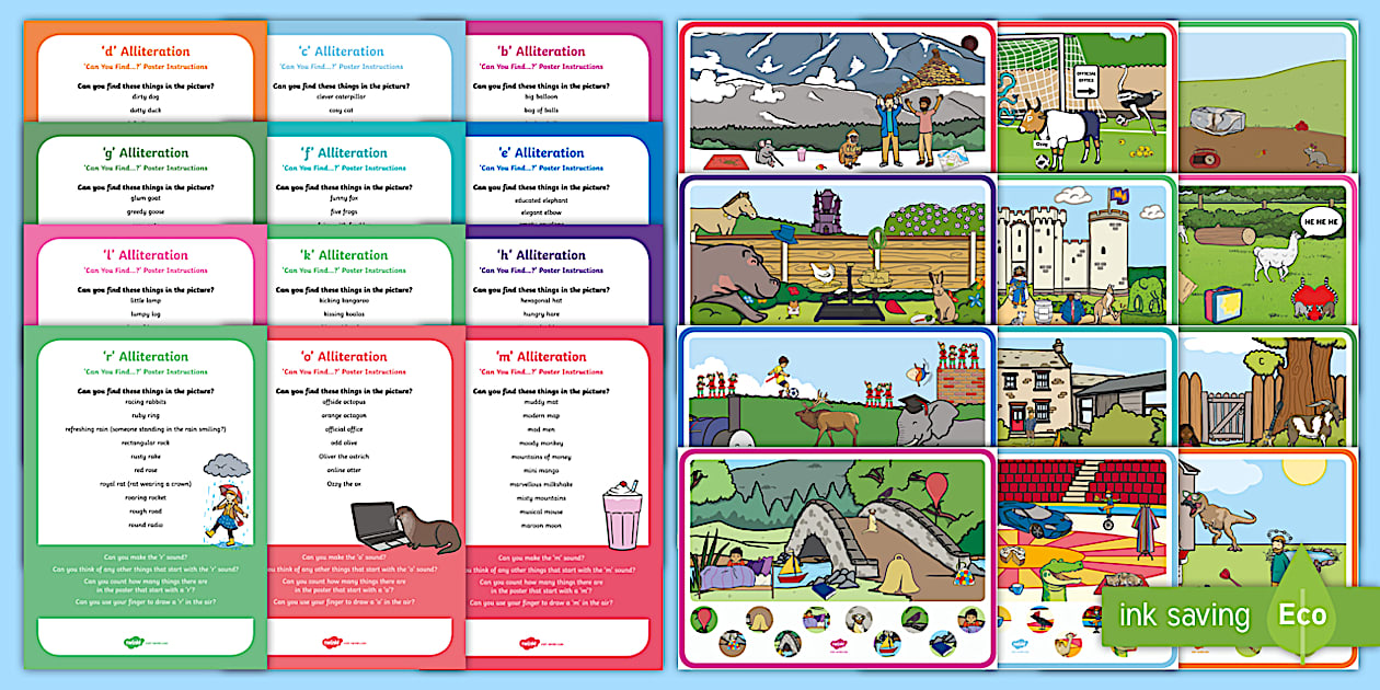 Phase 2 Alliteration Can You Find...? Poster and Prompt Card Pack