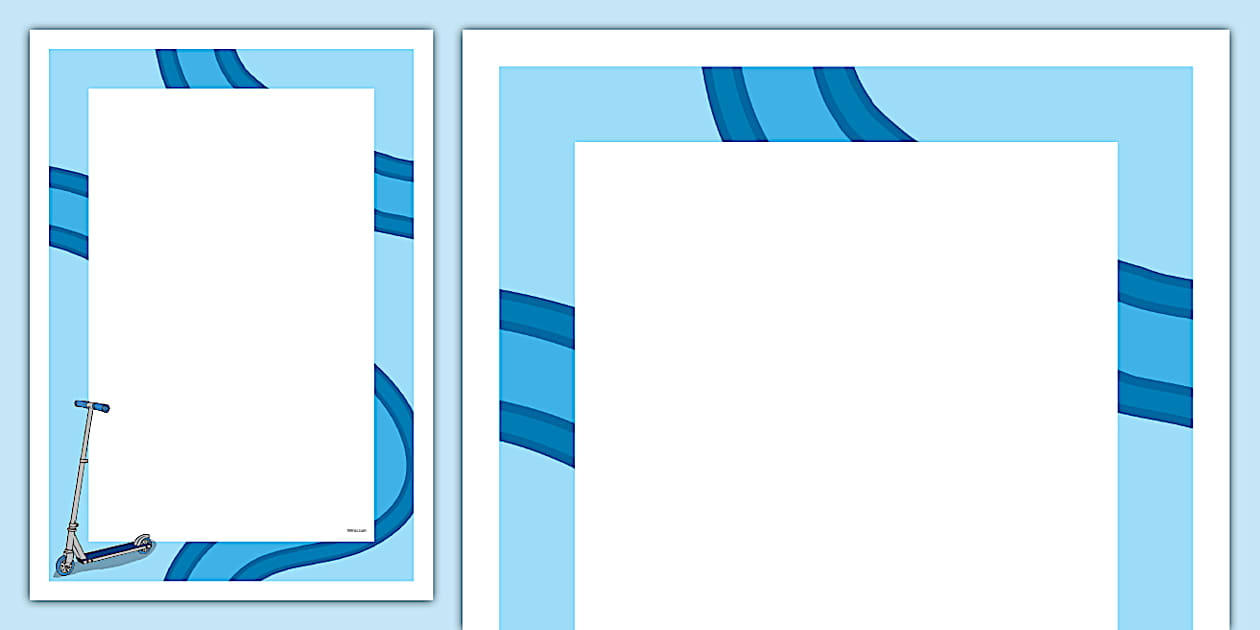 Simple Blank Scooter Page Border | Page Borders | Twinkl