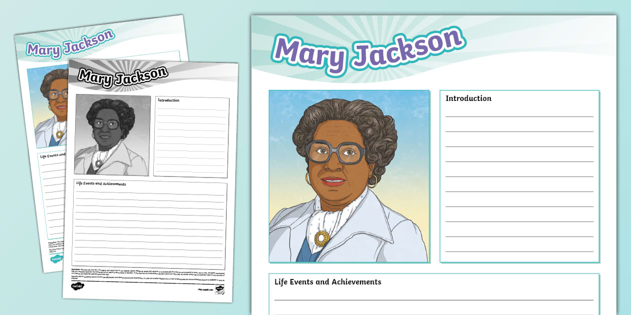 Mary Jackson Biography Template (teacher made) - Twinkl