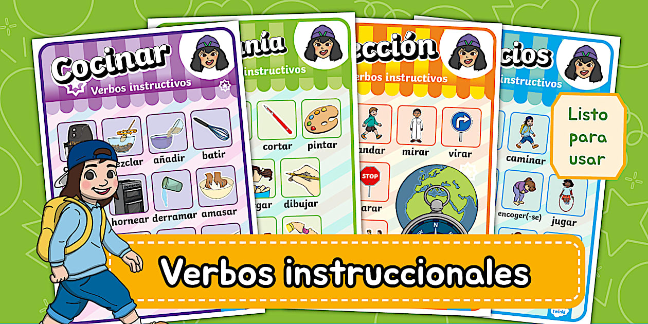 Afiches: Verbos instruccionales | Twinkl