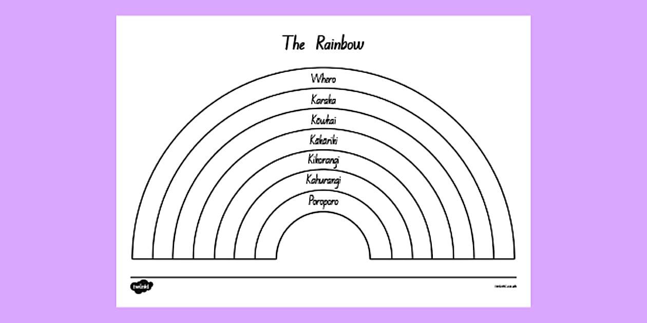 Māori Colour Song Rainbow Colouring Sheet