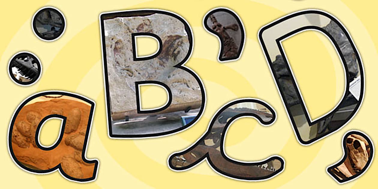 Cursive Dinosaurs Themed Photo A4 Display Lettering - Twinkl